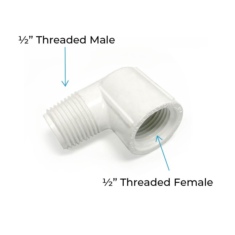 90° 1/2" Threaded male to 1/2" Threaded female fitting – Root Quencher
